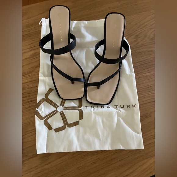 Trina Turk | Shoes | Trina Turk Vega Black Strappy Sandals Size 8 ...